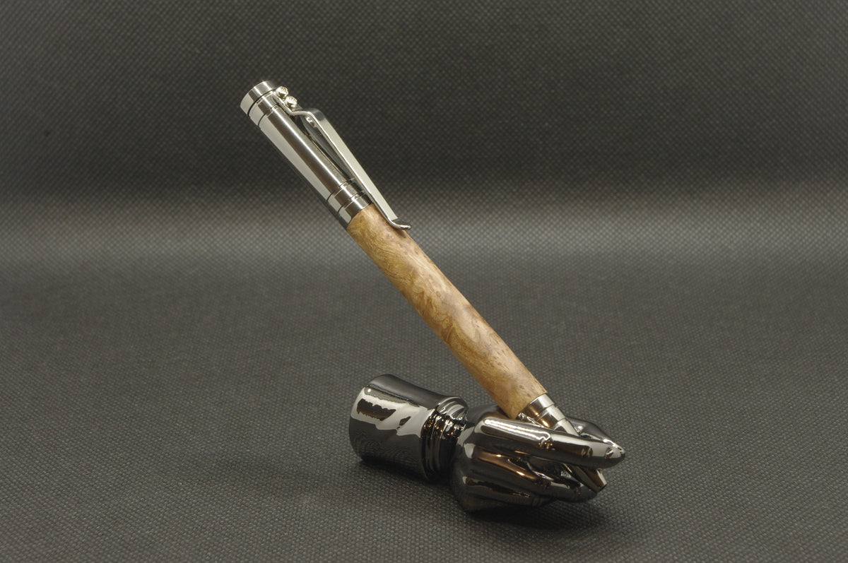 Pyinma Burl Bolt-Action Pen - Gun Metal – Mike's Pens